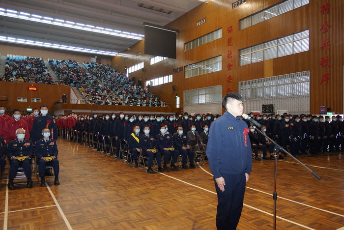 本校於110年1月19日辦理108年特考班結業典禮，典禮由部長徐國勇親臨主持。